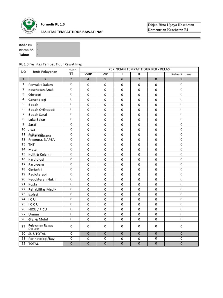 Formulir RL 1.3 | PDF
