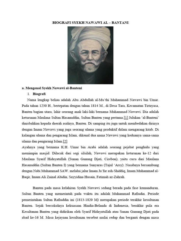 Biografi Syekh Nawawi al-Bantani | PDF