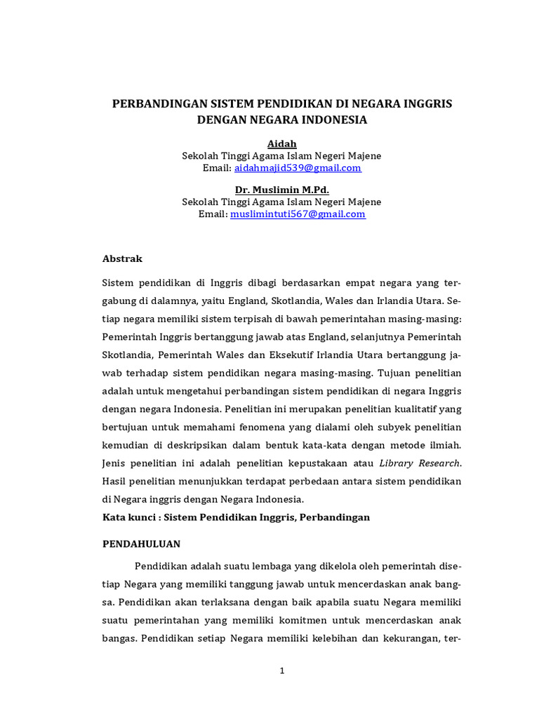 Jurnal Perbandingan Pendidikan | PDF