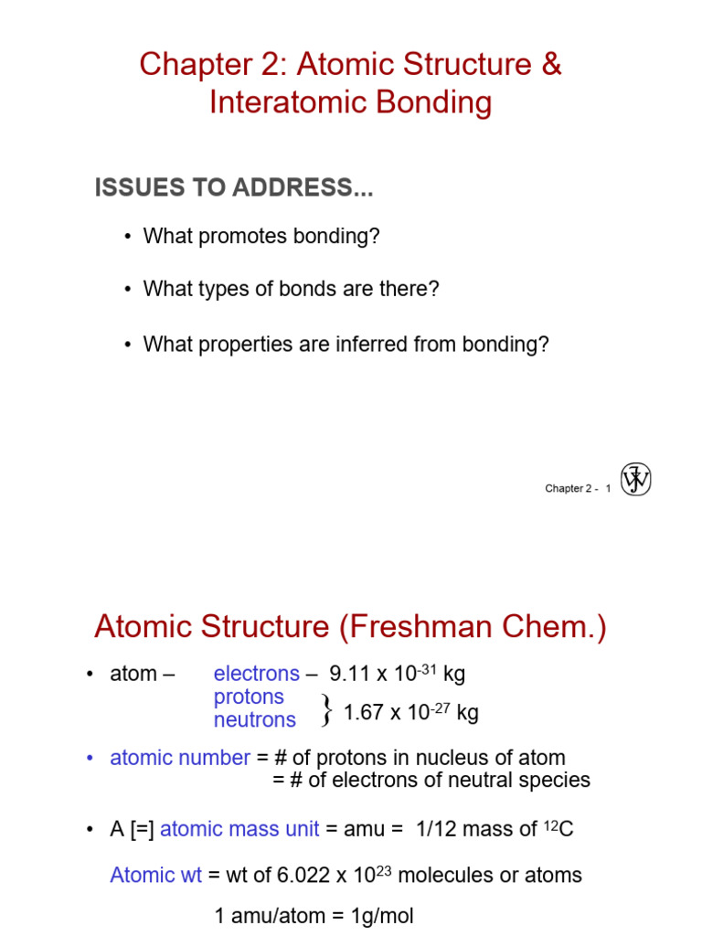 Chapter 2 Atomic Structure | PDF | Chemical Bond | Ion