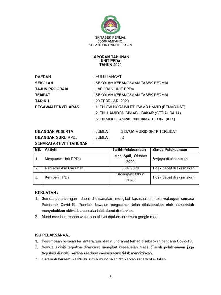 Laporan Unit PPDa | PDF