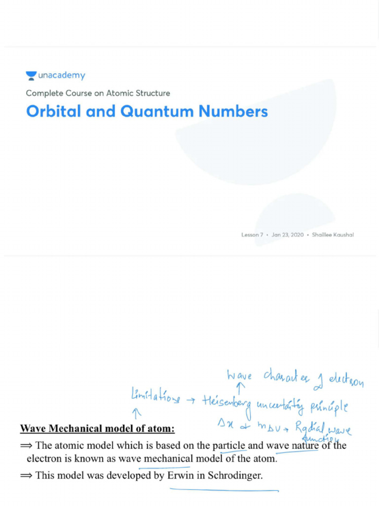 Orbital and Quantum Numbers With Anno | PDF