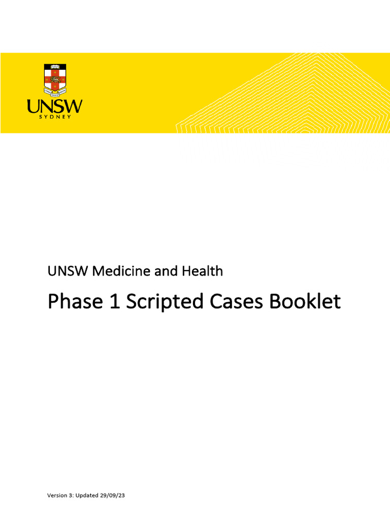 Ph1 Scripted Cases Booklet 2023v3 | PDF | Pregnancy | Dermatitis