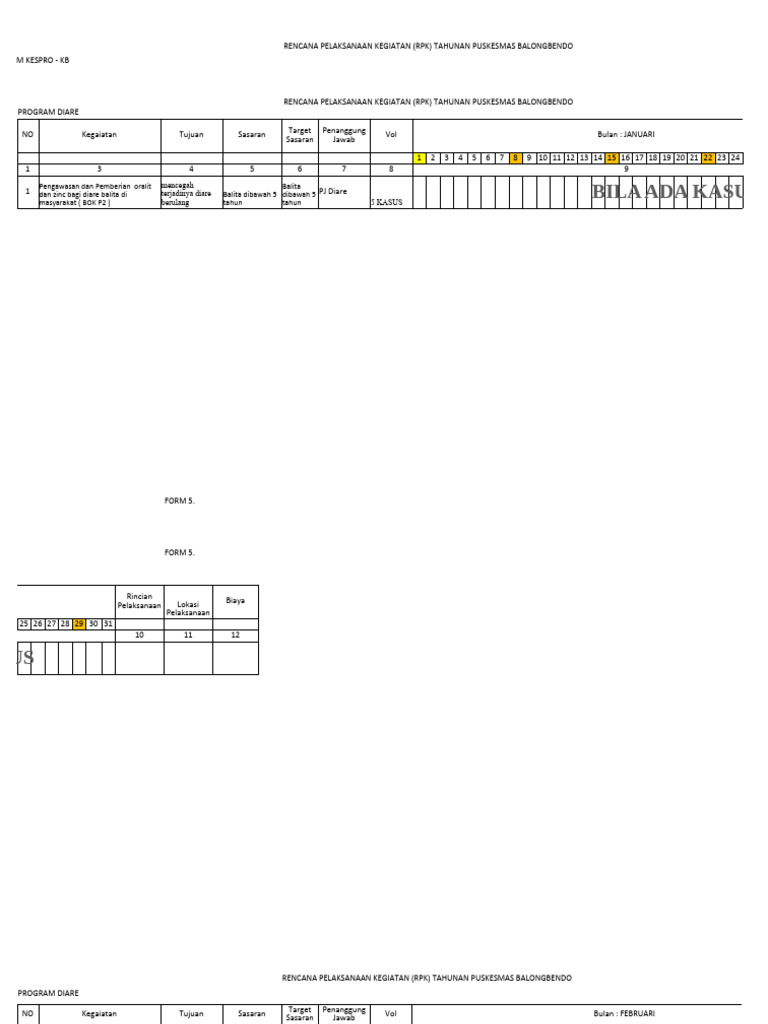 RPK Bulanan Diare 2023 | PDF