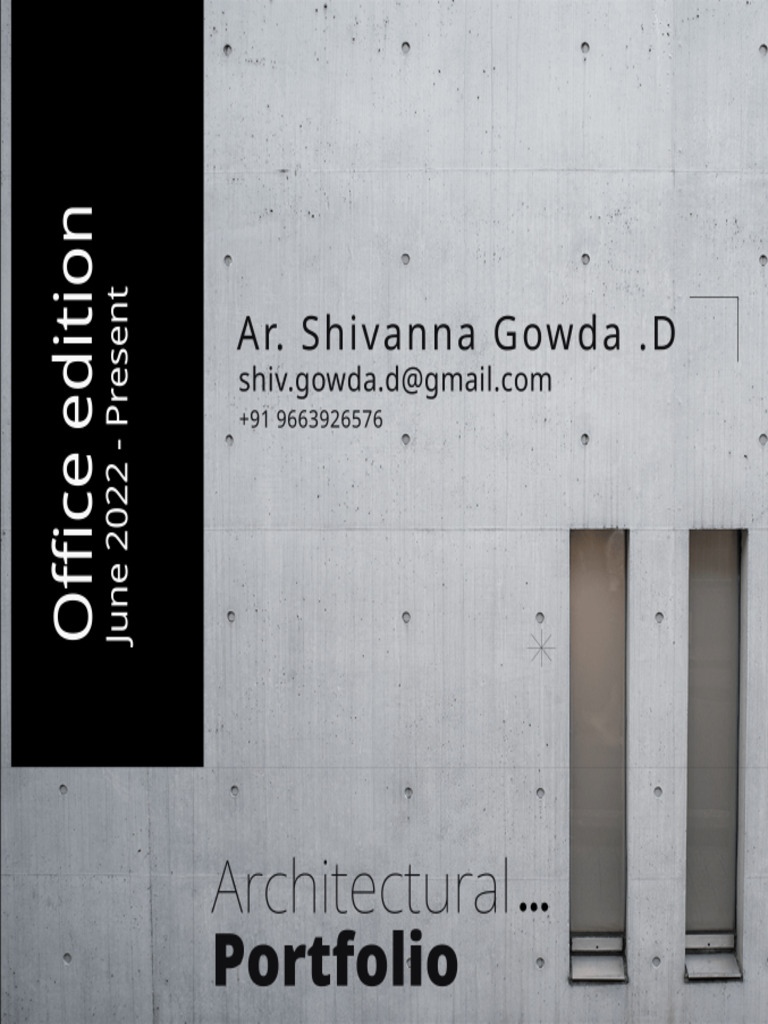 Ar - Shivanna Gowda D - Architectural Portfolio | PDF