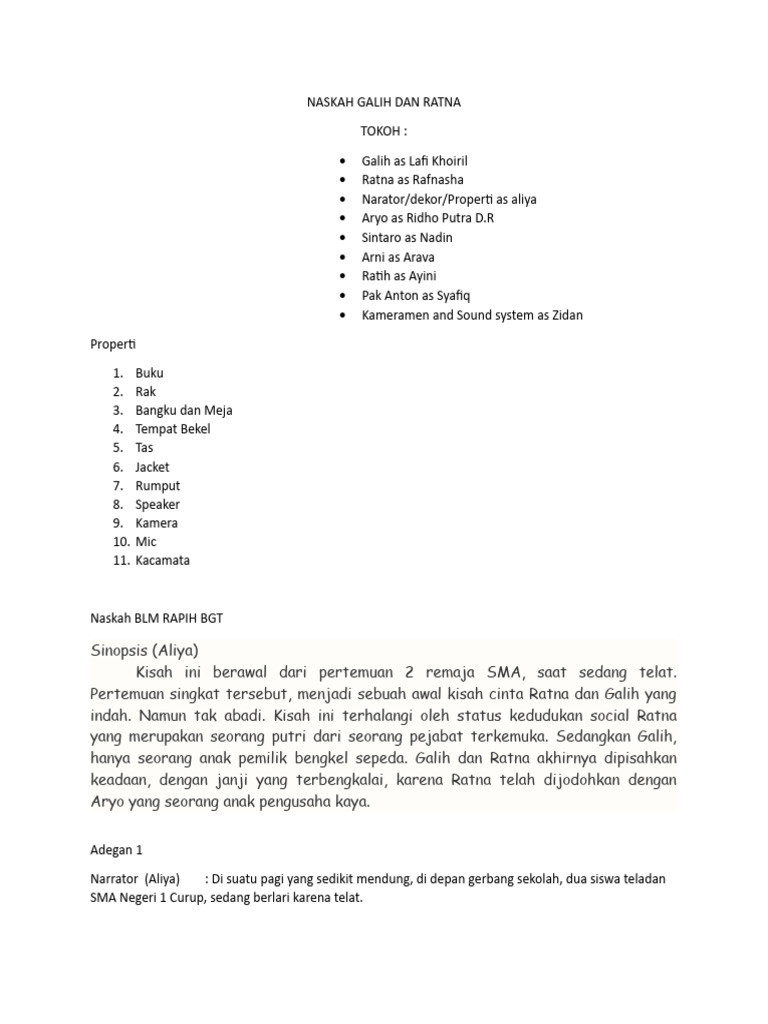 Naskah Galih Dan Ratna | PDF