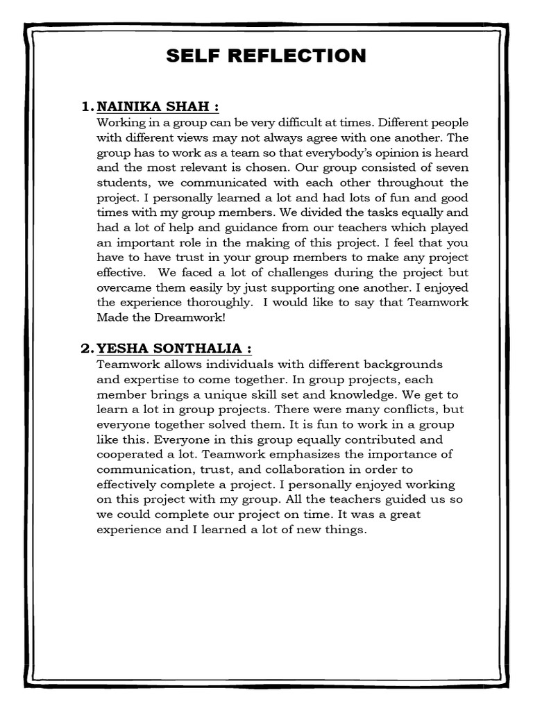 Self Reflection | PDF | Cognition