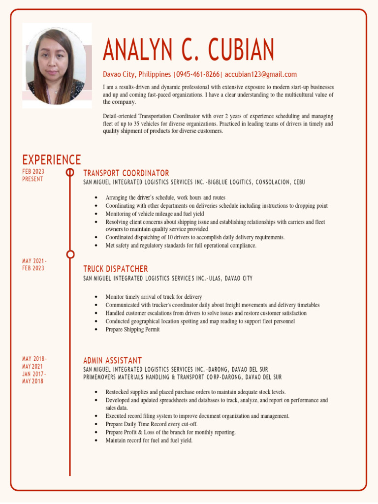 ACC RESUME' NEW 2-Edited | PDF | Sales | Business Process