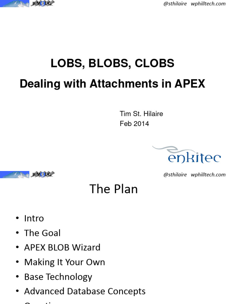 APEX File Attachments: LOBs, BLOBs, CLOBs Guide | PDF | Databases | Computer File