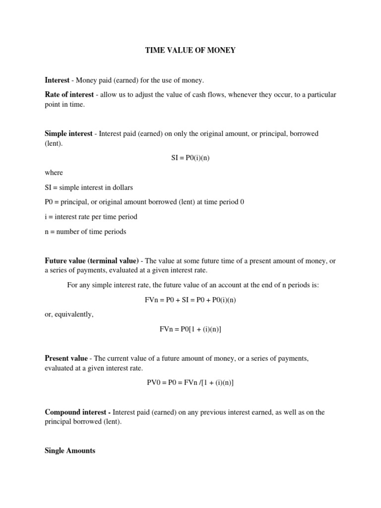 Time Value | PDF | Present Value | Interest