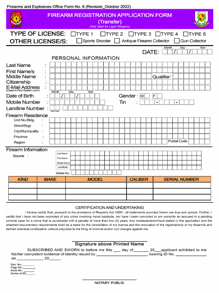 Firearms Transfer Form | PDF