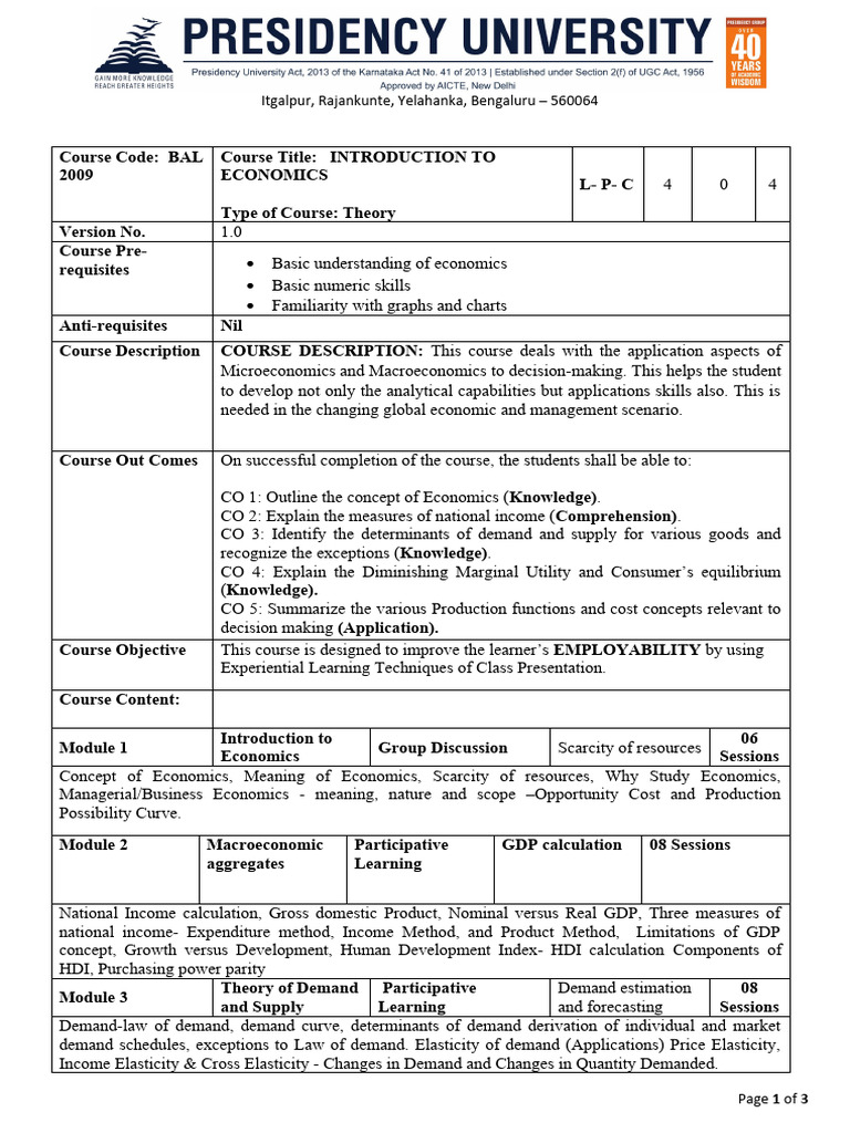 Introduction To Economics CC | PDF | Supply (Economics) | Elasticity ...