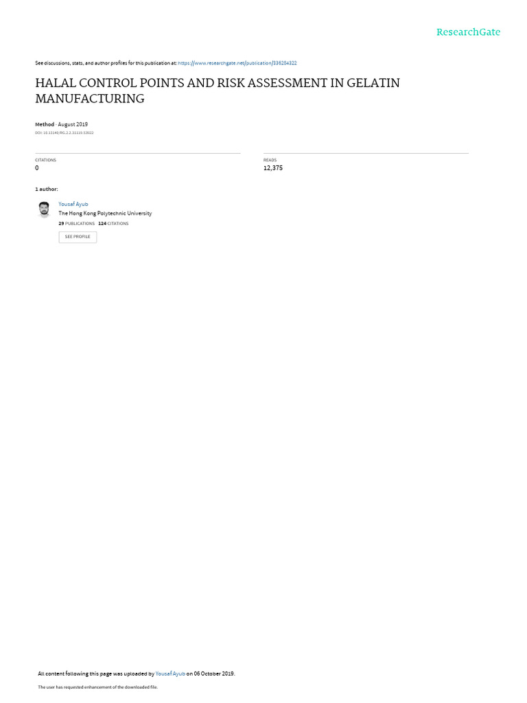 Halal Control Pointsin Gelatin | PDF