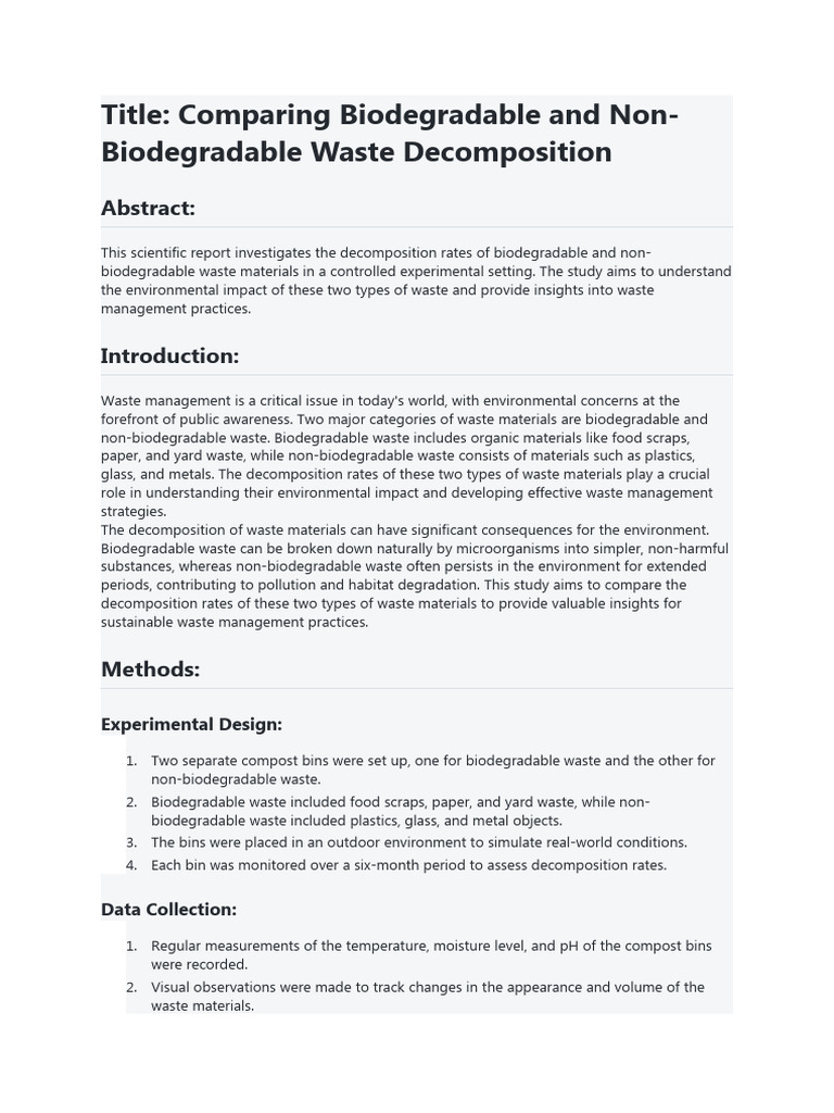 Waste Disposal | PDF | Biodegradation | Decomposition