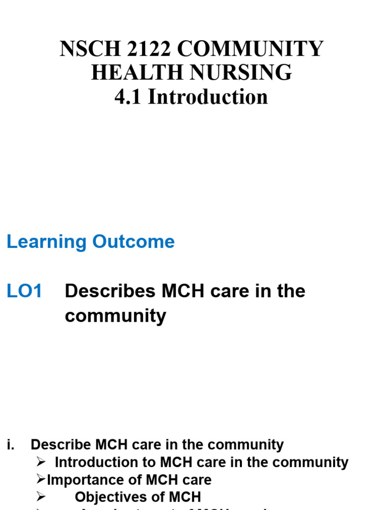 MCH I | PDF