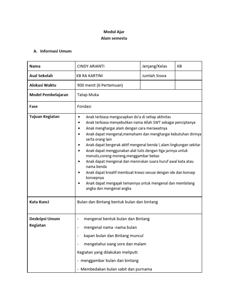 Modul Topik Benda Langit Pdf