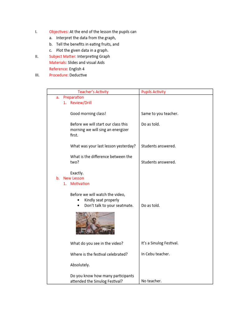 Interpreting Graph Detailed Lesson Plan | PDF