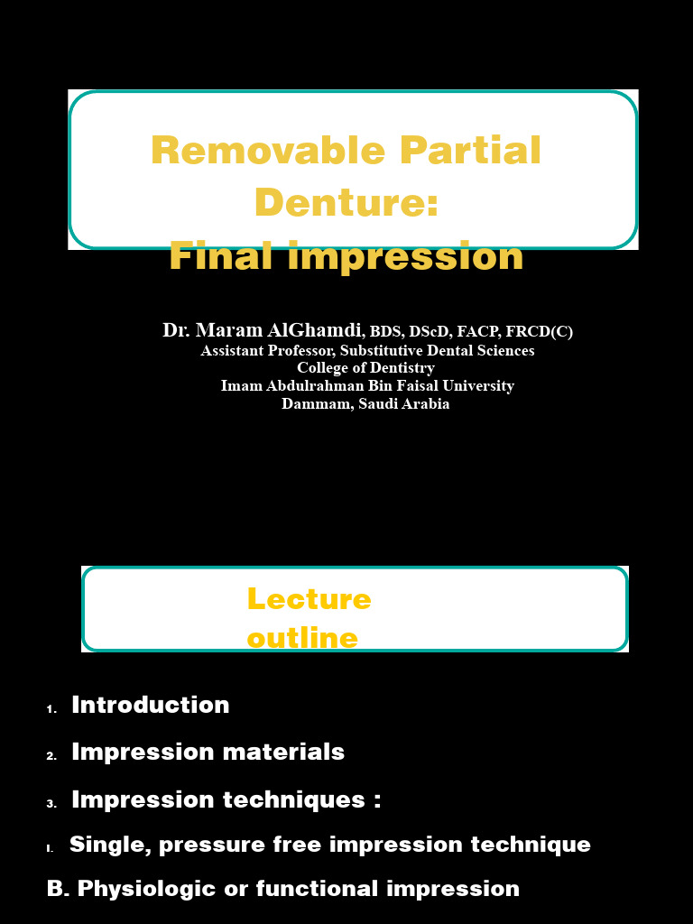 RPD Final Impression | PDF | Dentures | Dentistry Branches