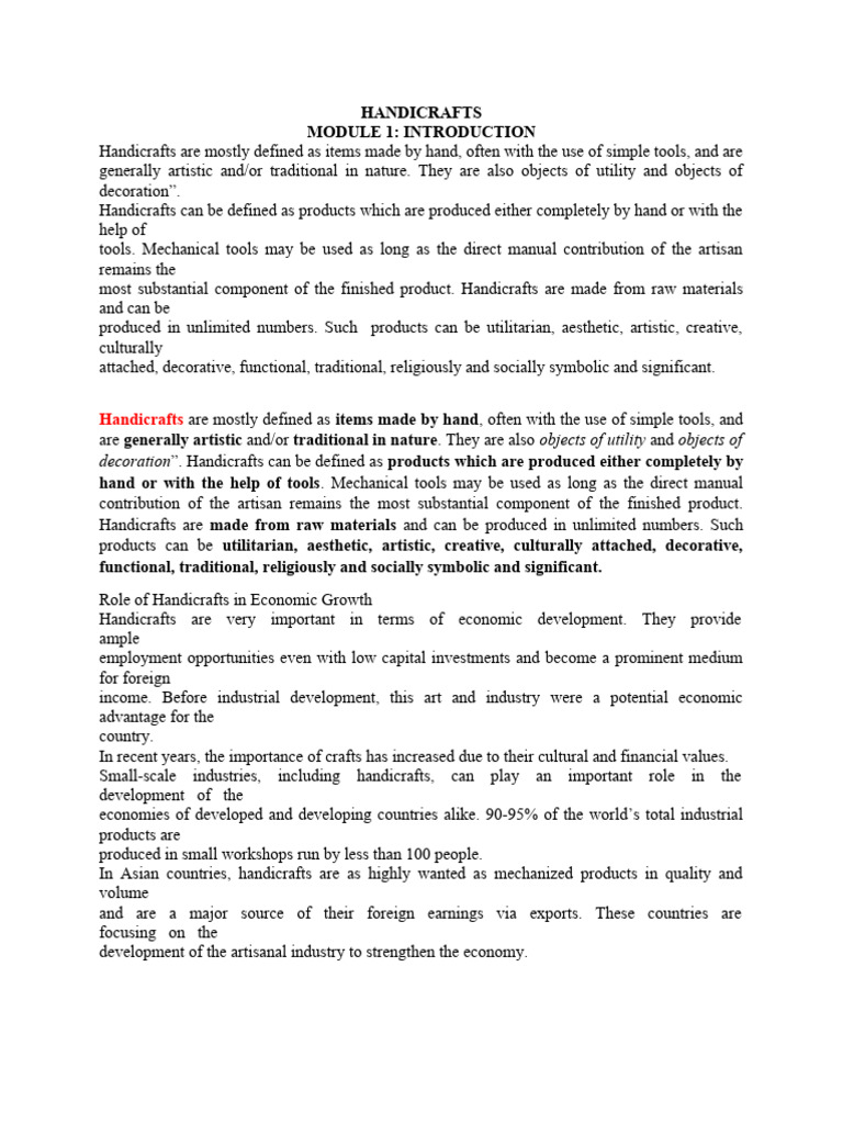 Handicrafts Module | Download Free PDF | Weaving | Yarn