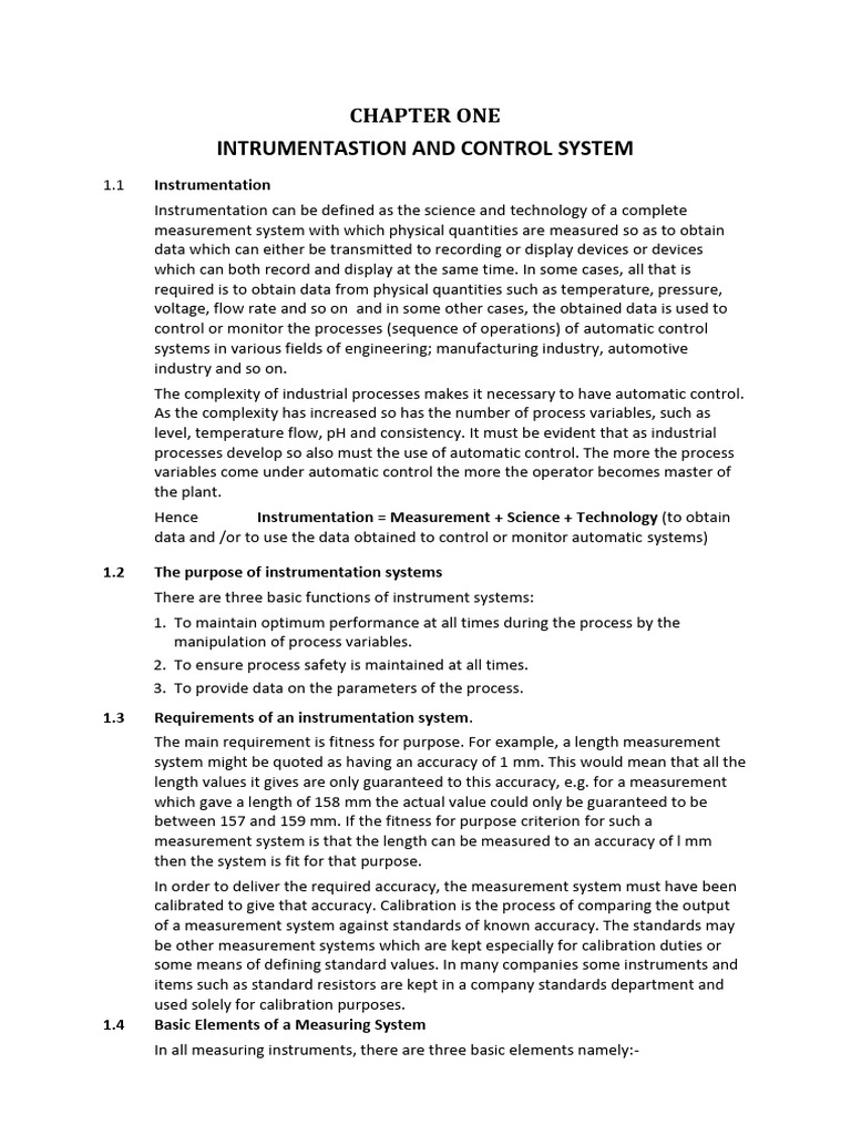Intrumentastion and Control For HND I | PDF | Damping | Instrumentation