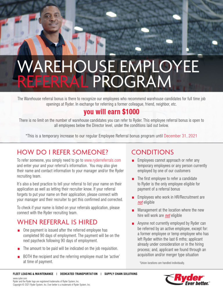 Warehouse Referral Program 2021 Ada | PDF | Recruitment | Employment