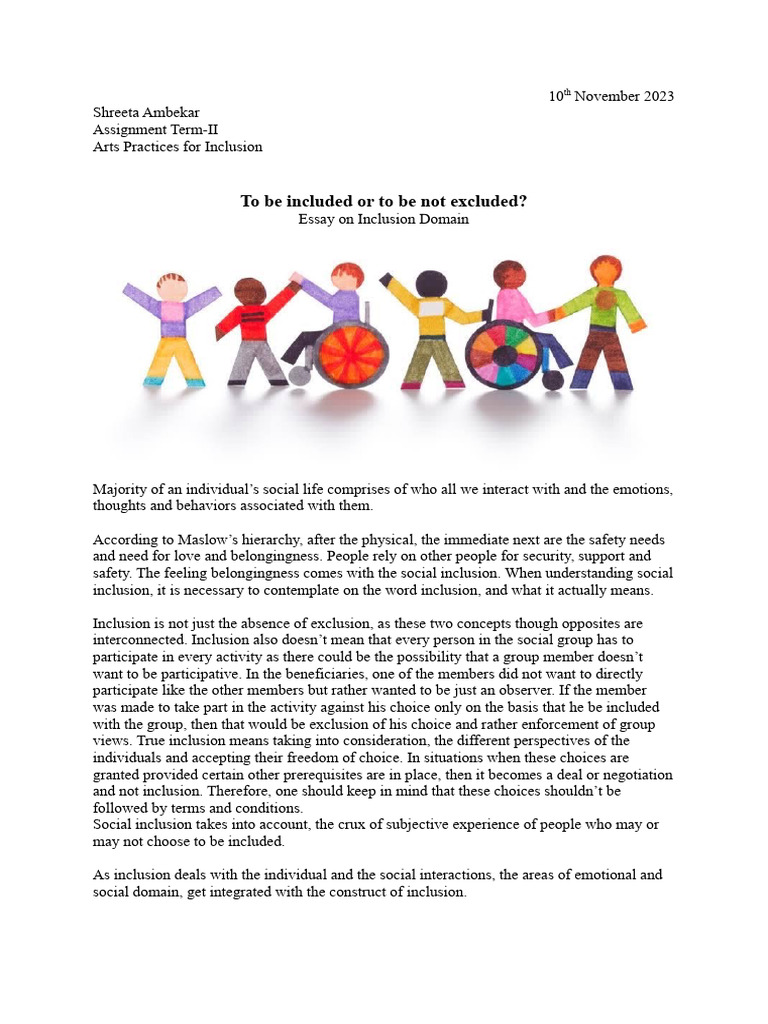 Inclusion Domain | PDF | Attachment Theory | Emotions