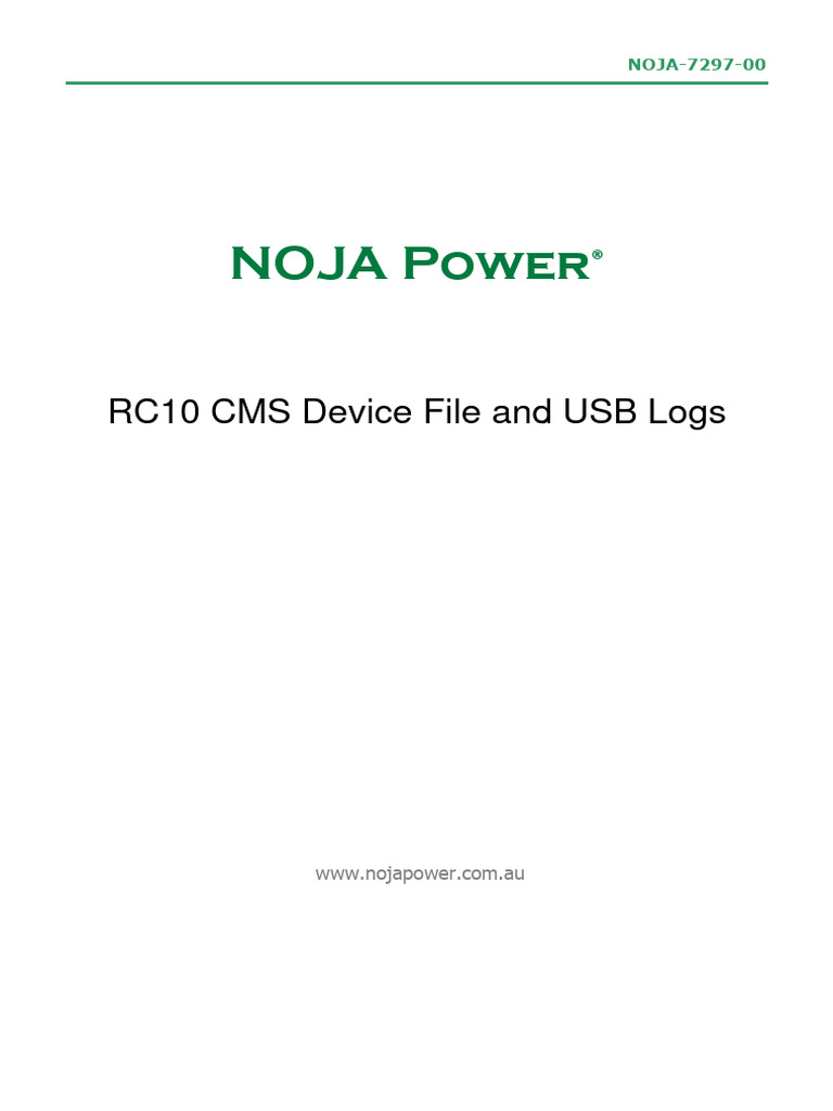 NOJA-7297-00 RC10 CMS Device File and USB Logs Guide | PDF | Usb Flash ...