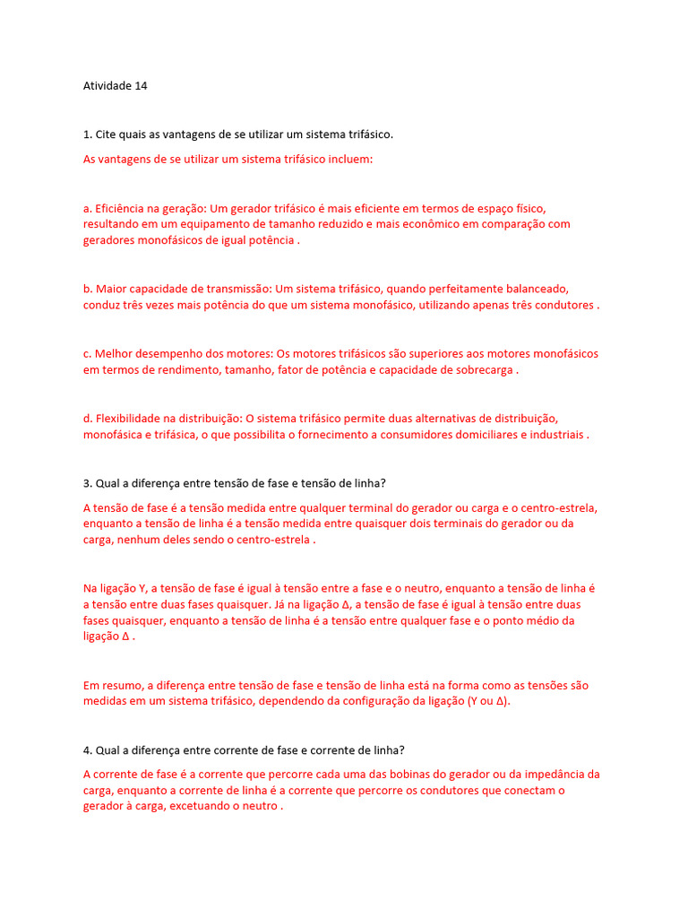 Atividade 14 | PDF | Voltagem | Corrente elétrica