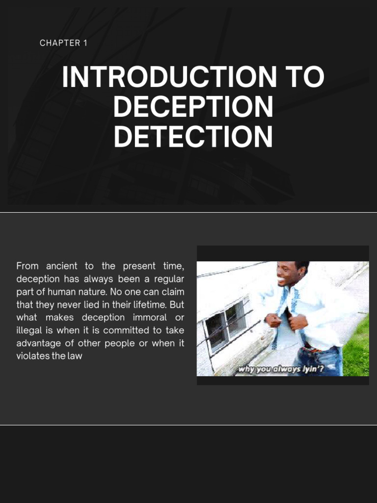 Deception Detection Techniques | PDF | Hypnosis | Polygraph
