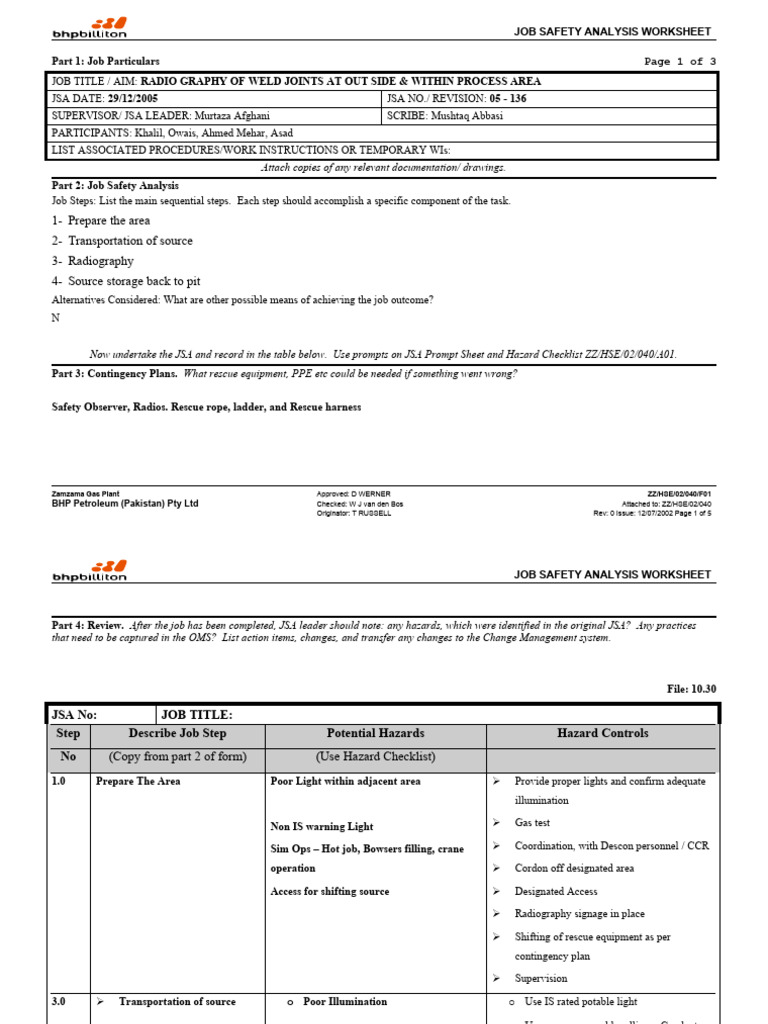Jsa 05 136 | PDF | Occupational Safety And Health | Safety