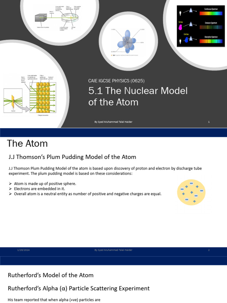 5.1 The Nuclear Model of The Atom | PDF | Atomic Nucleus | Atoms