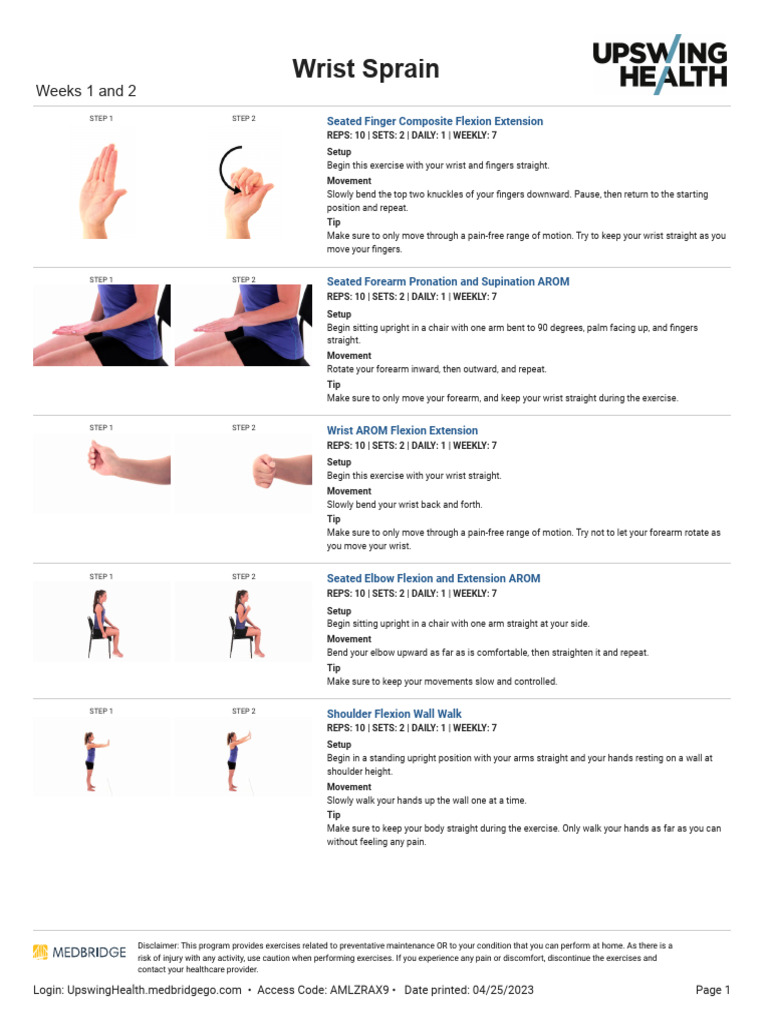 Wrist Sprain | PDF | Anatomical Terms Of Motion | Human Anatomy