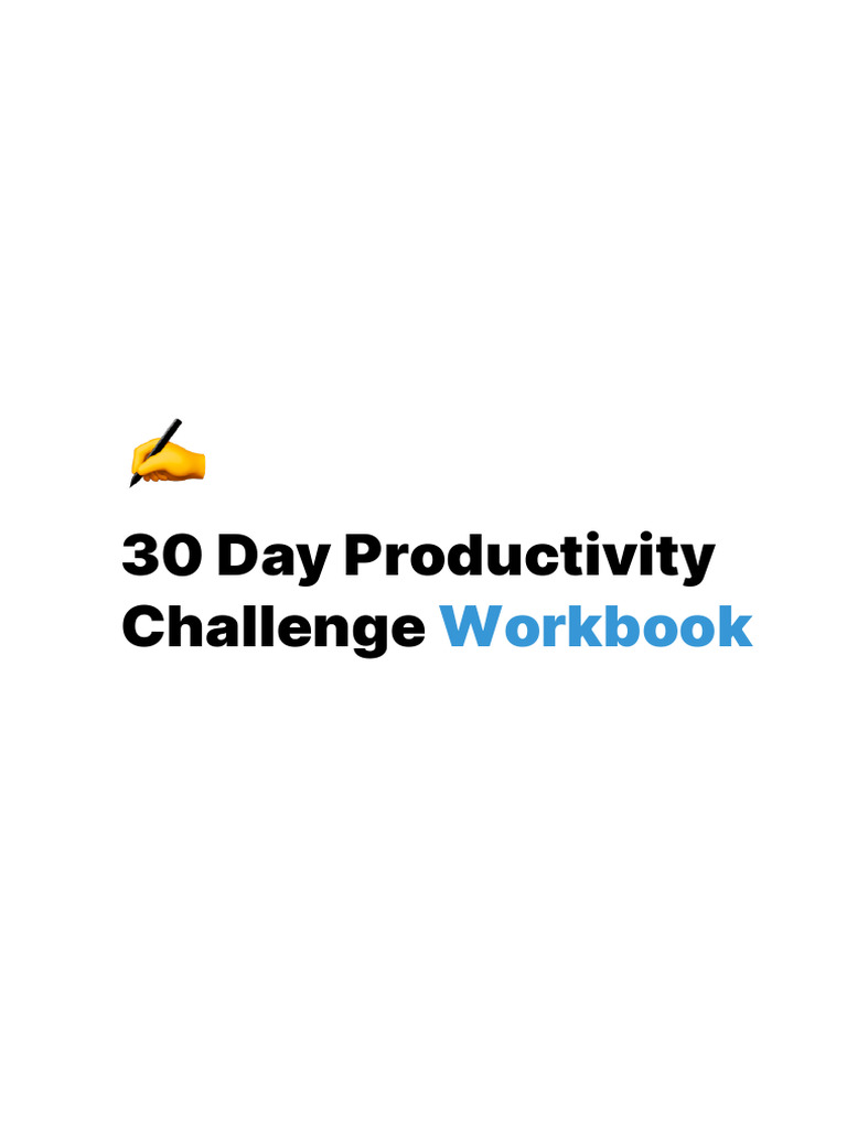 The 30 Day Productivity Challenge Checklist | PDF