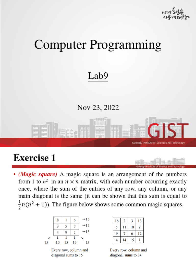 Lab 9 | PDF | Matrix (Mathematics) | Algebra