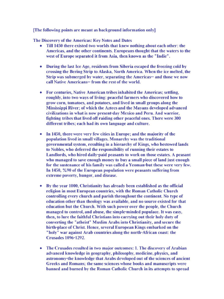 The Discovery of The Americas | PDF