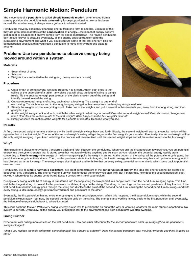 Simple | PDF | Pendulum | Oscillation