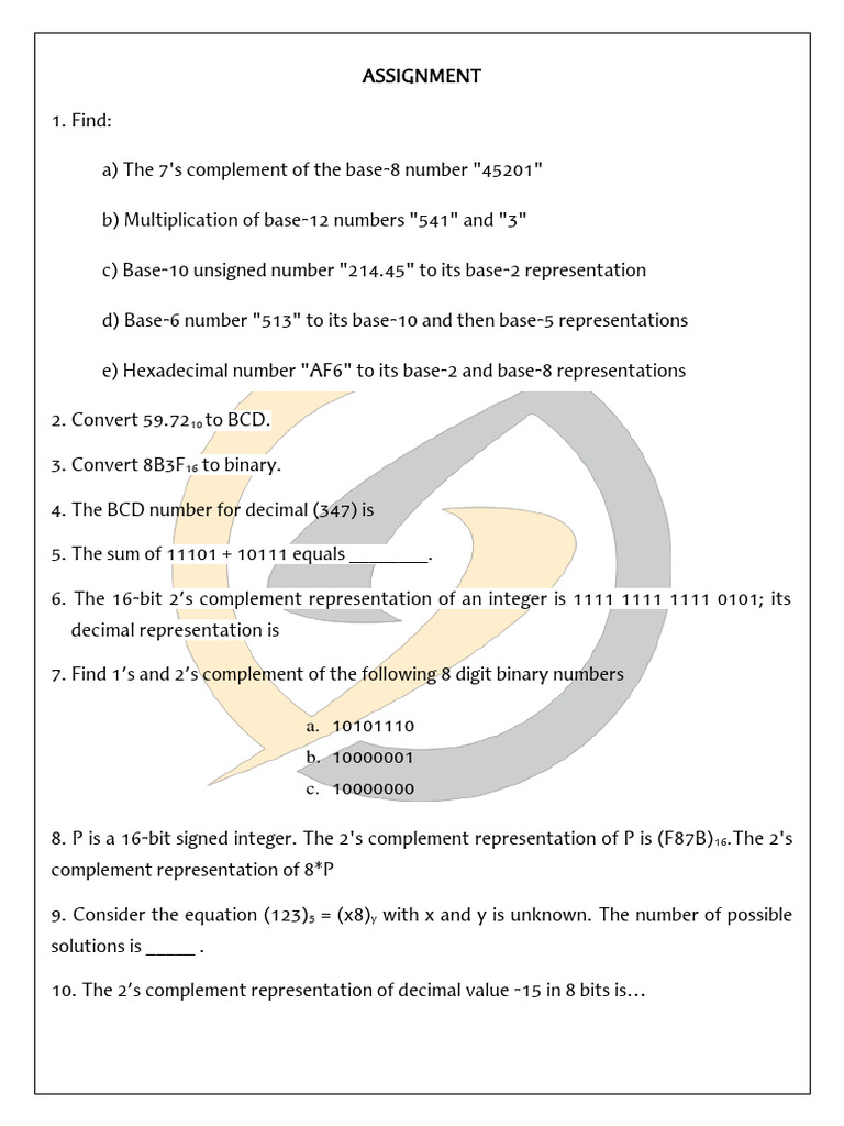 1930719-DDF Assignment Basics | PDF | Mathematical Notation | Numbers