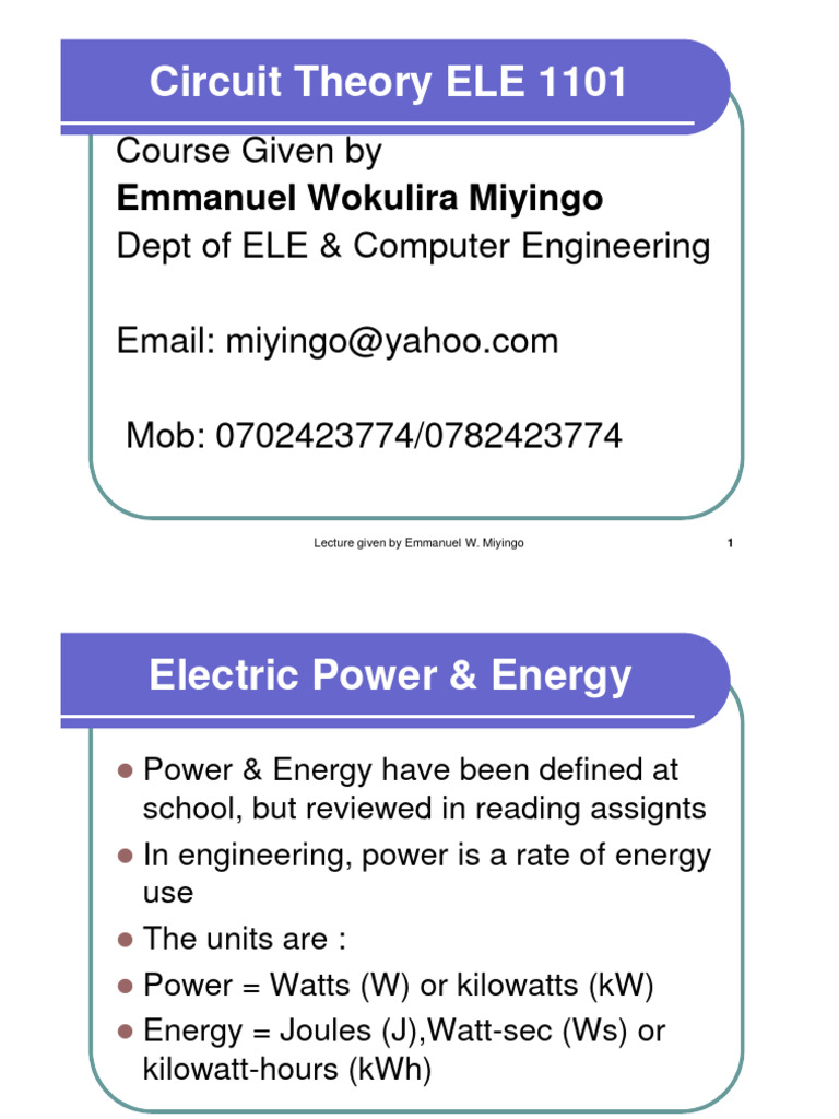 ELE 1101 Circ N 3 | PDF | Direct Current | Power Supply