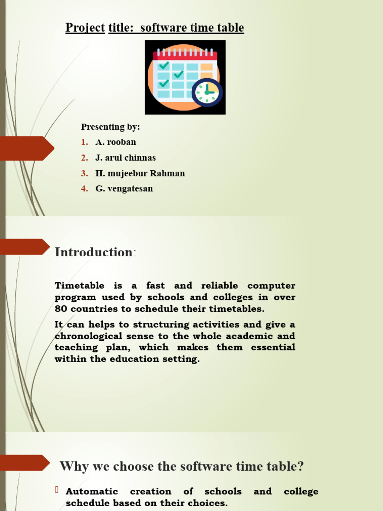 TimeTable Presentation | PDF