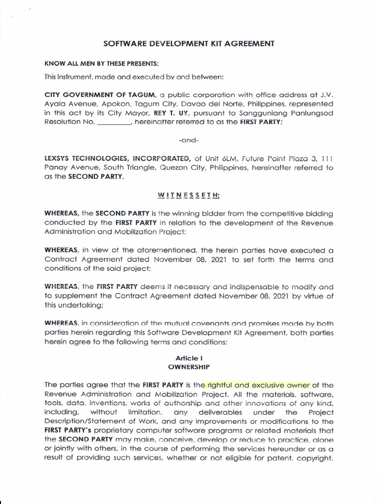 Agreement Draft | PDF