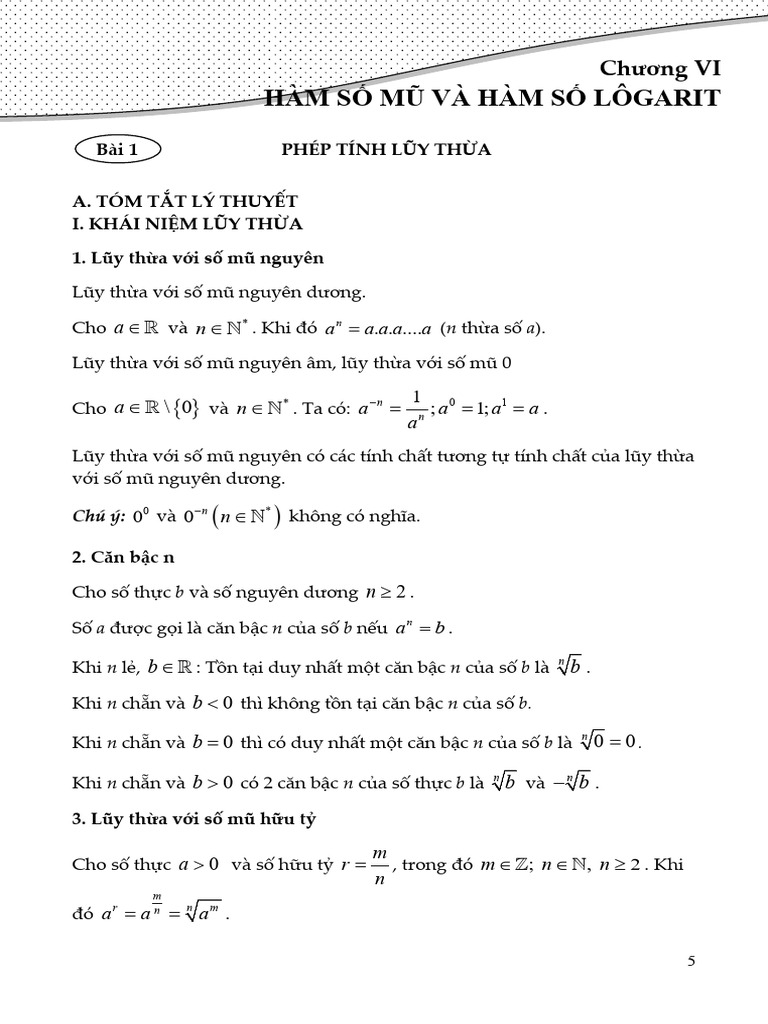 Tai Lieu Ham So Mu Va Ham So Logarit Toan 11 CTST | PDF