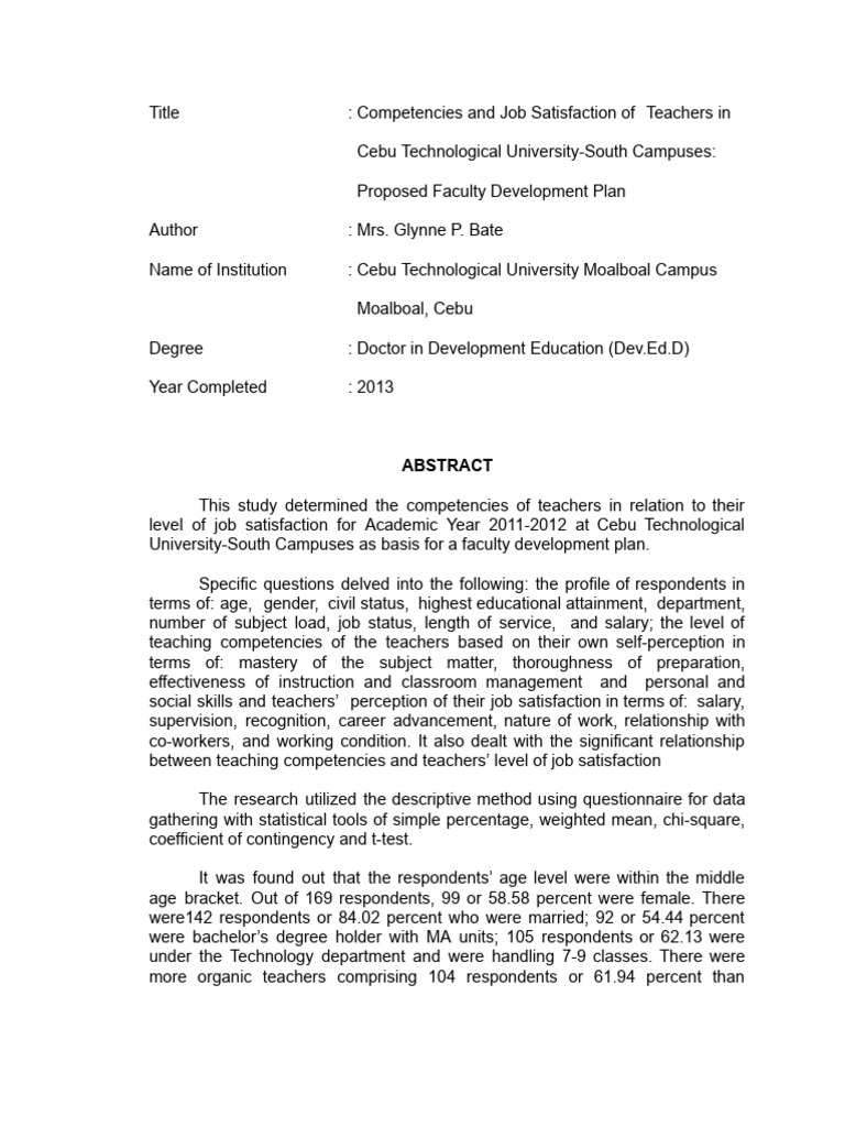 Dissertation Job Satis | PDF | Motivation | Motivational