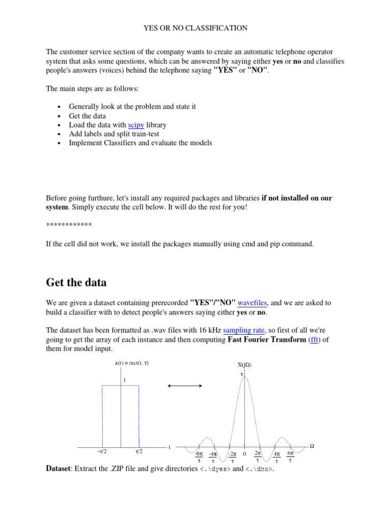 Yesno Classification - Info | PDF | Fourier Transform | Discrete ...