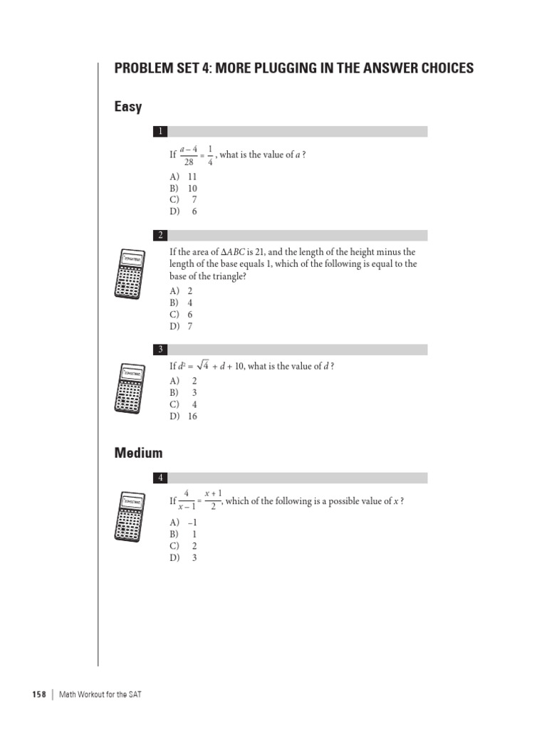 Digital SAT Math Problem Set 4 | PDF | Area | Geometric Shapes