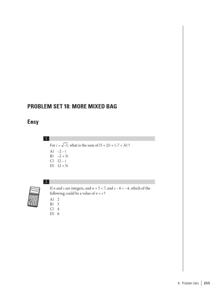 Digital SAT Math Problem Set 18 | PDF
