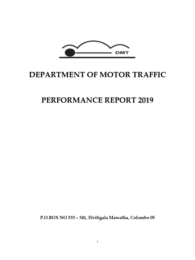 Performance Report Department of Motor Traffic 2019 | PDF | Taxes ...
