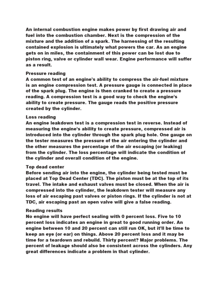 Cylinder Leak Deter | PDF