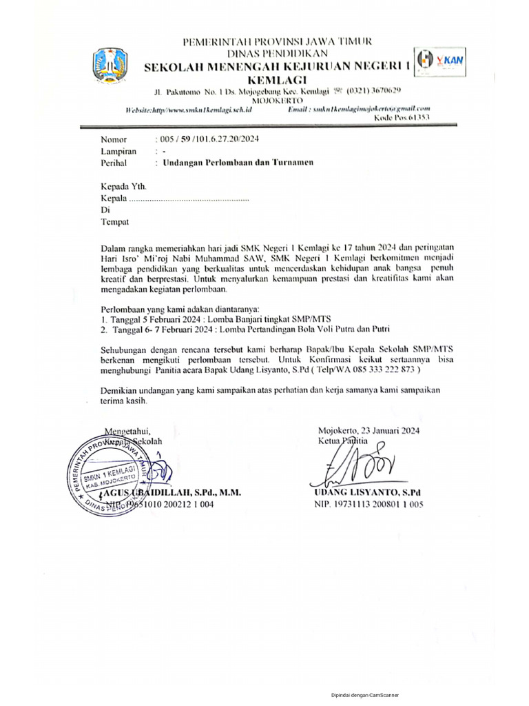 Undangan Festival Dan Turnamen | PDF