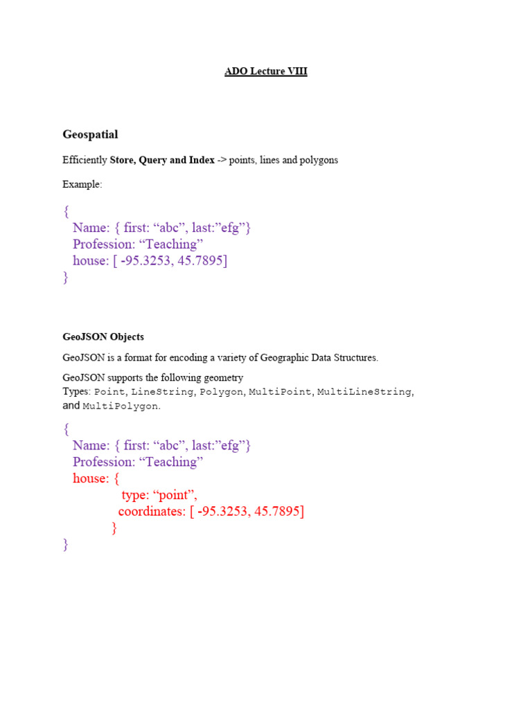 ADO - Lecture - VIII - Working With MongoDB | PDF | Technology & Engineering