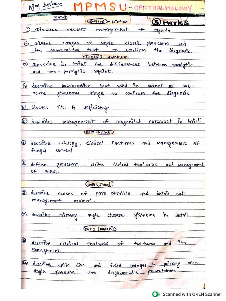 MPMSU Ophthalmology (New) | PDF